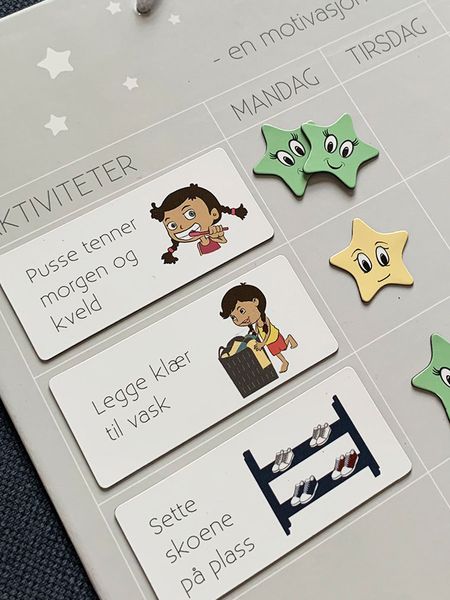 Stor magnetisk ukeplan - Ukeplanlegger for din familie - Sjarmtroll.no